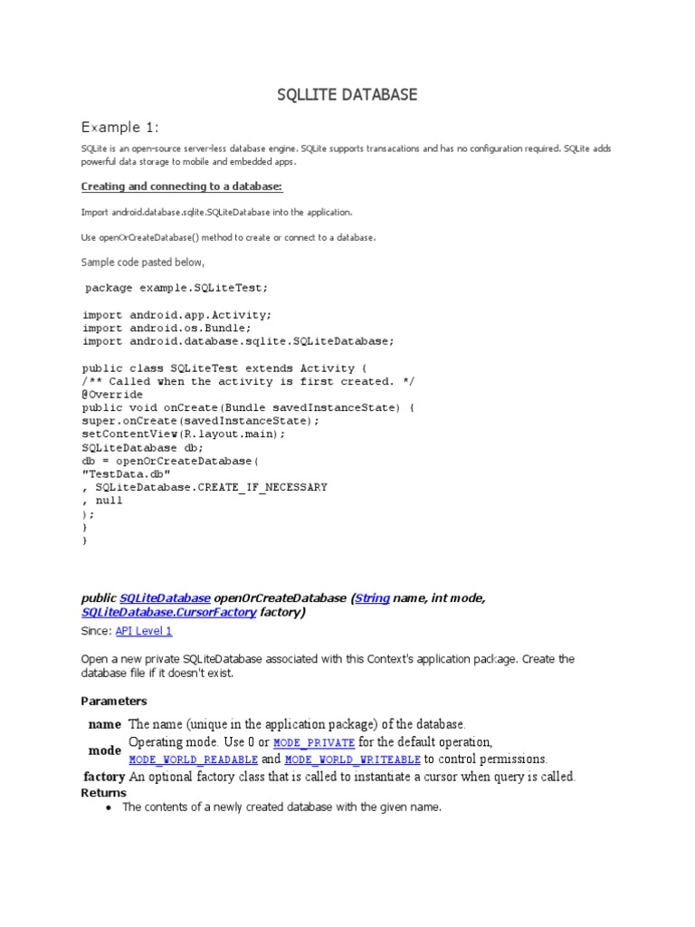 Sqllite in Android | PDF | Databases | Software Engineering