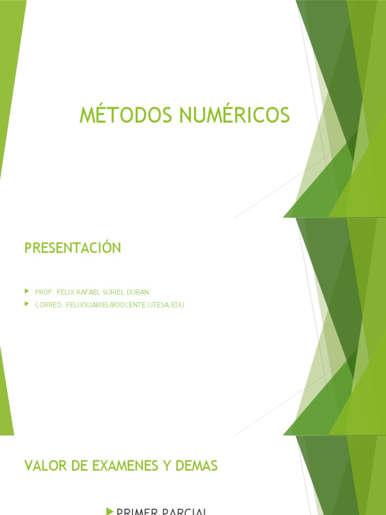 Presentacion de Metodos Numericos | PDF | Análisis numérico | Ecuaciones