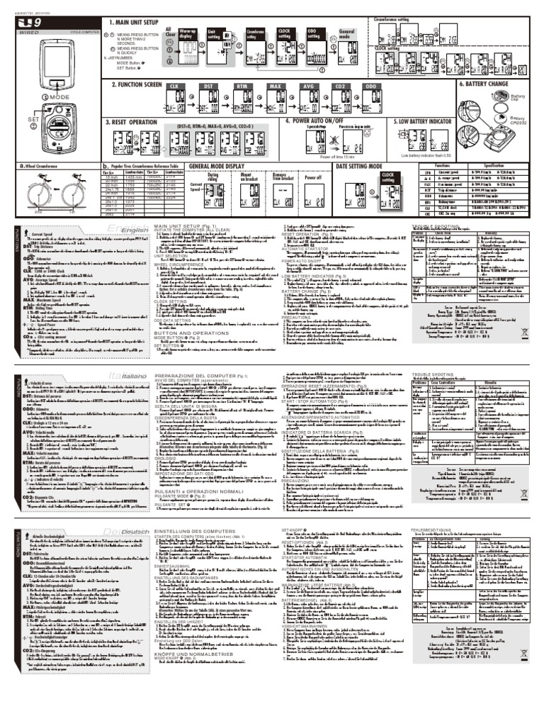 Echowell U9 Manual Do Velocimetro Da Bike | PDF | Clock | Metrology