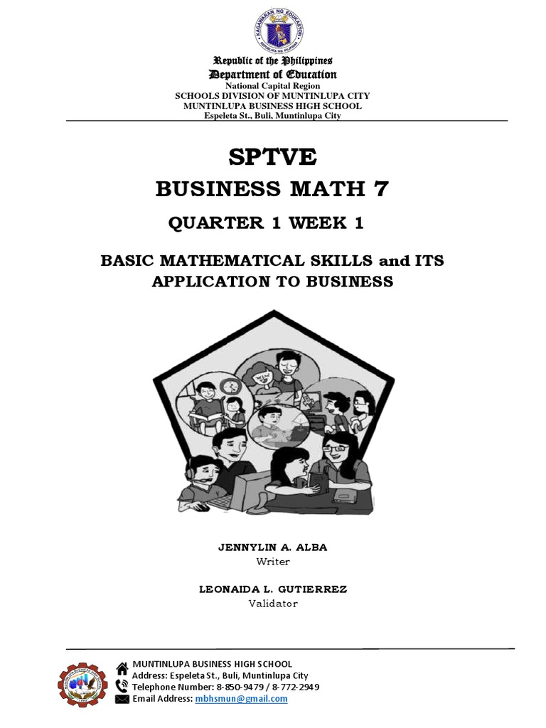 Sptve: Business Math 7 | PDF | Division (Mathematics) | Multiplication