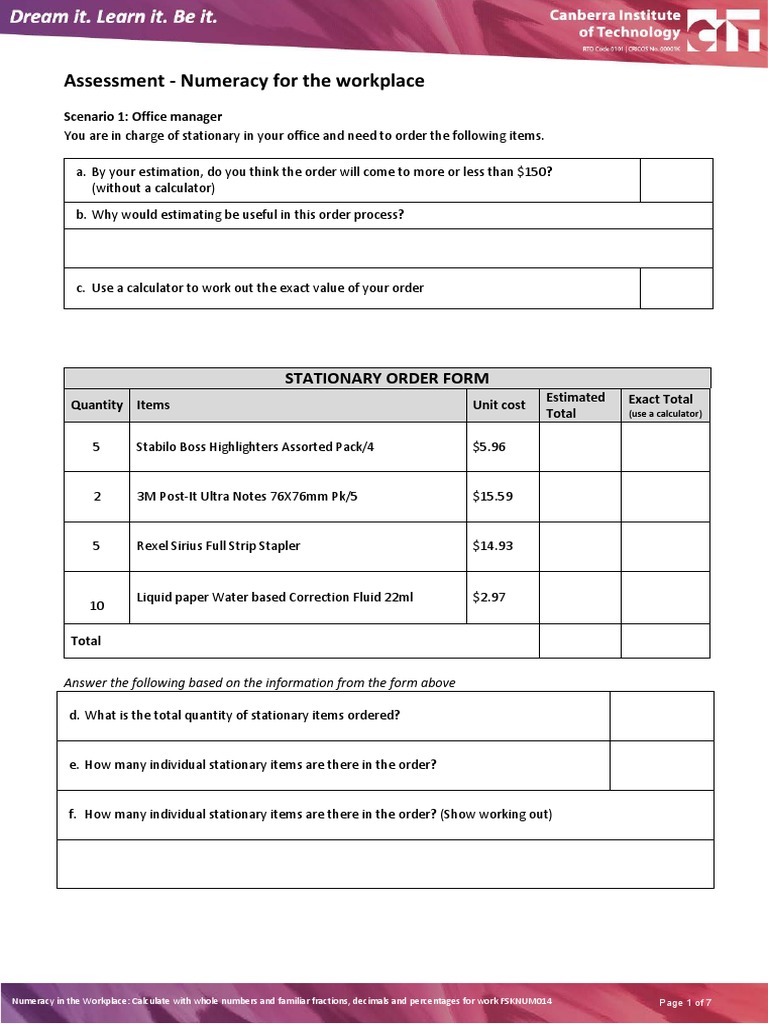 Numeracy in The Workplace | PDF | Percentage | Taxes