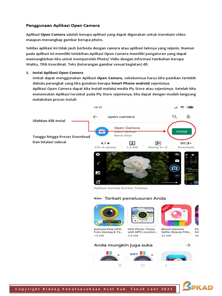 Pengguan Aplikasi Open Camera | PDF