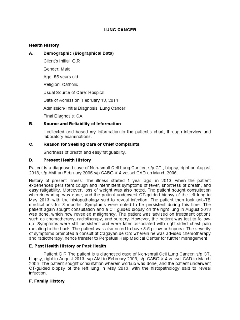 Lung Cancer Patient Case Study | PDF | Lung Cancer | Cancer