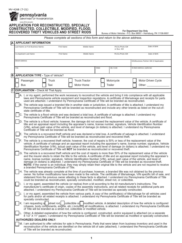 MV-426B Specially Constructed Vehicles | Download Free PDF | Land ...
