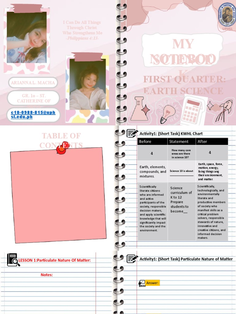 Digital Science Notebook (Template) | PDF | Science | Science And ...