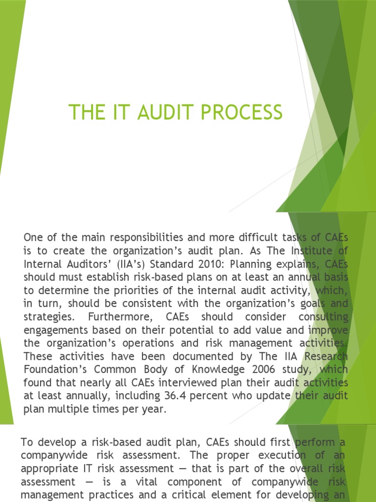 The It Audit Process | Download Free PDF | Audit | Regulatory Compliance