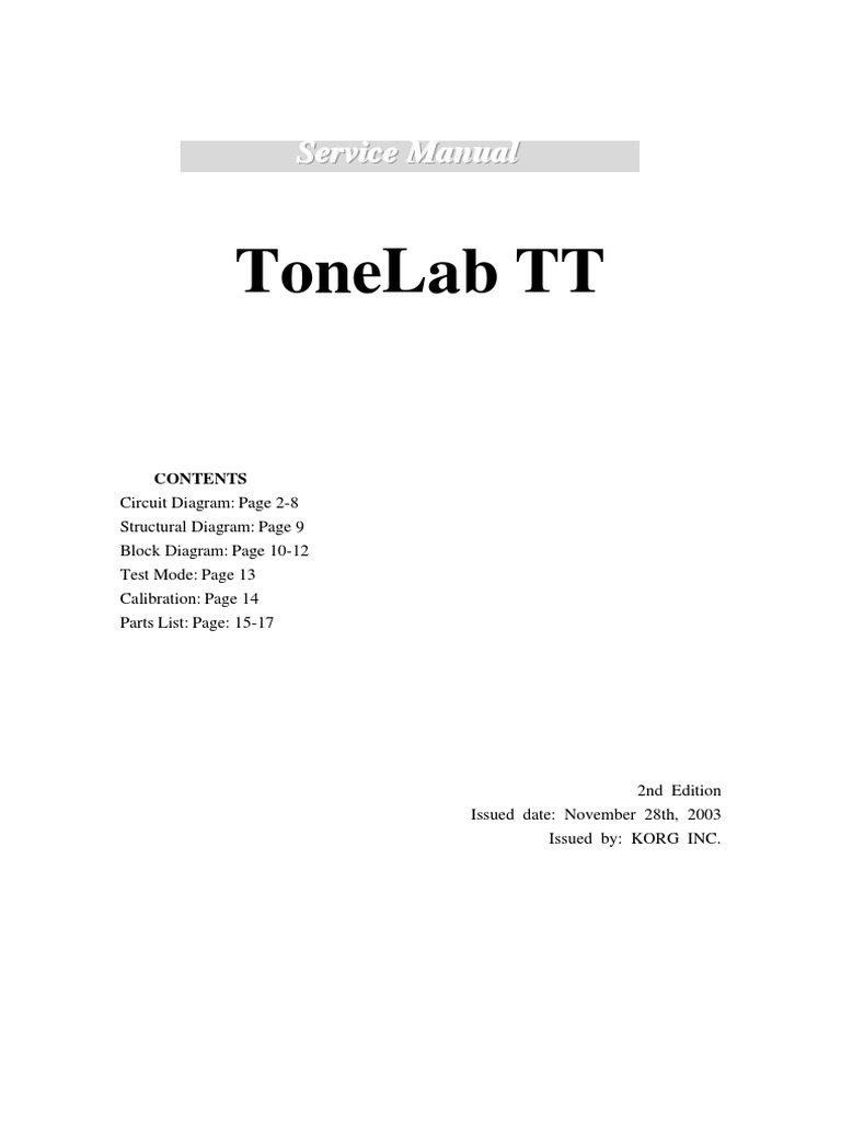 Vox Tone Lab TT Service Manual | PDF | Information And Communications ...