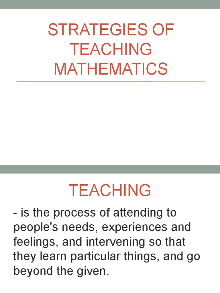Effective Math Teaching Strategies | PDF | Career & Growth