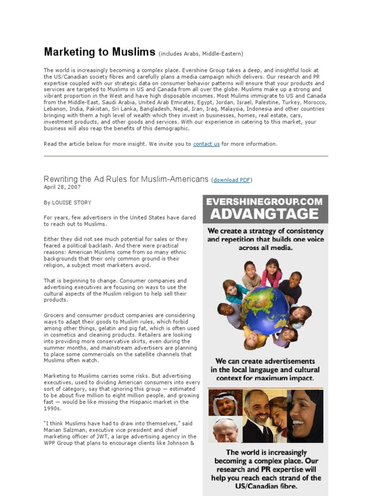 Marketing To Muslims: Rewriting The Ad Rules For Muslim-Americans | PDF ...