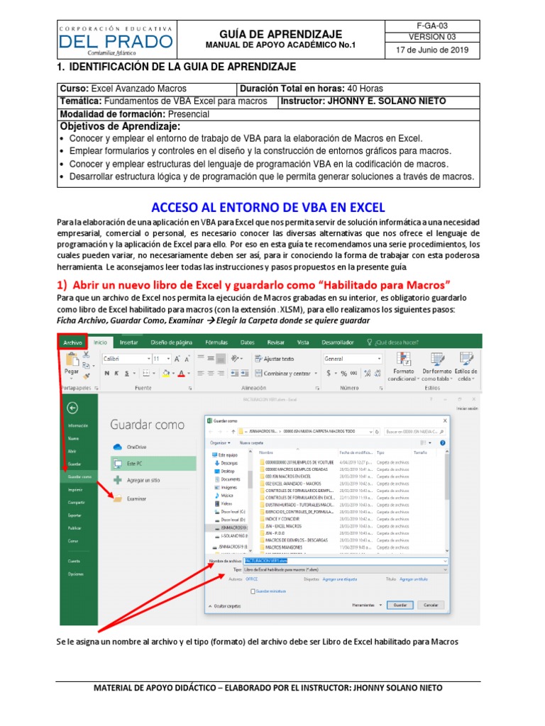 01 Ejercicio de Guia de Codificacion de Macros Con Vba Excel Facturacion1 | PDF | Microsoft ...