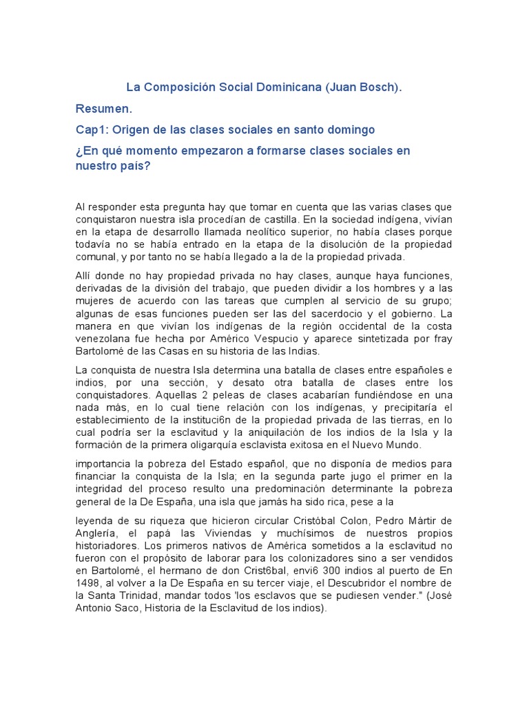 La Composición Social Dominicana | PDF | Esclavitud | España