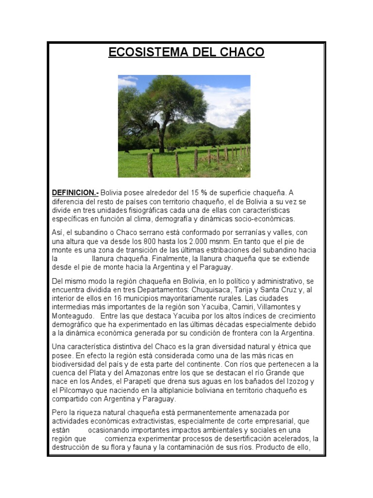 Ecosistema Chaco 222 | PDF | Bolivia | Entorno natural