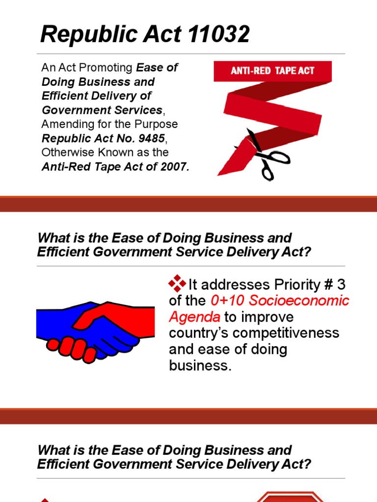 Republic Act 11032 or EODBEGSD | PDF | Business | Legal Liability