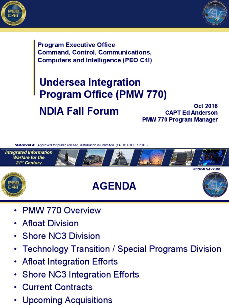 PMW 770 Undersea Integration Overview | PDF | Computer Network | Submarines