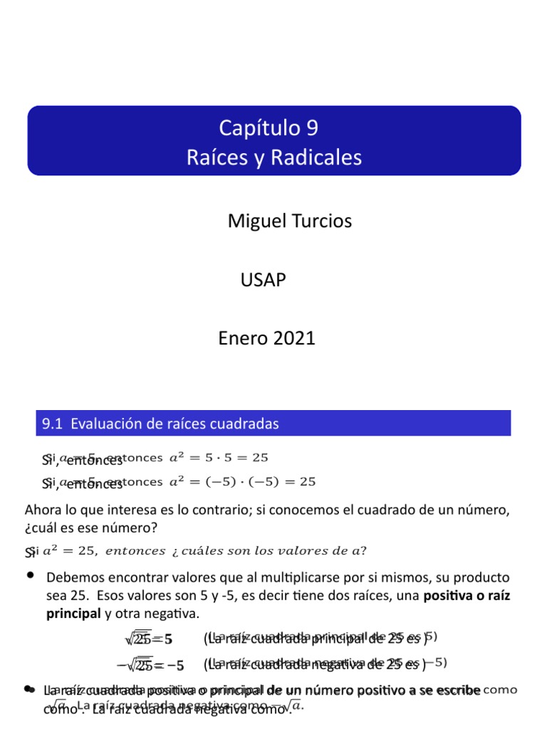 Exponentes Racionales y Radicales | PDF | Raíz cuadrada | Álgebra