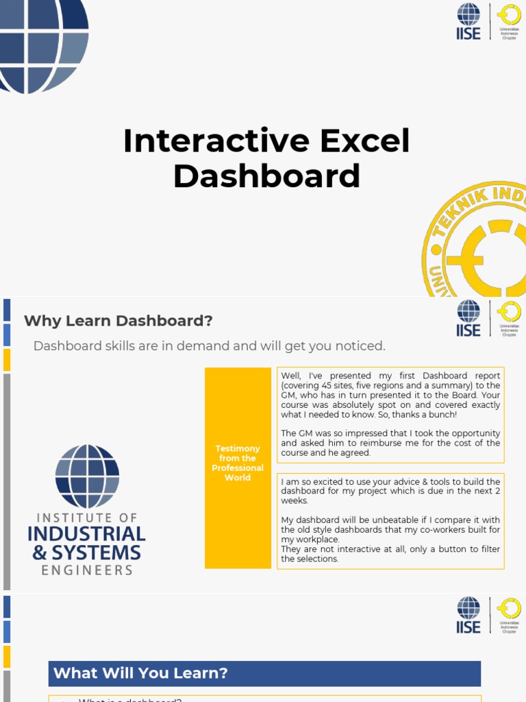 IISE 2021 - Dashboard Guidelines | PDF | Microsoft Excel | Software
