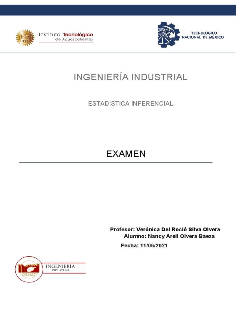 Examen U5 | PDF | Análisis de variación | Inferencia estadística