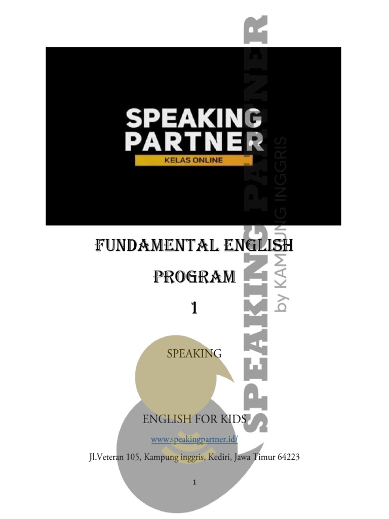 Speaking Partner Module English For Kids | PDF