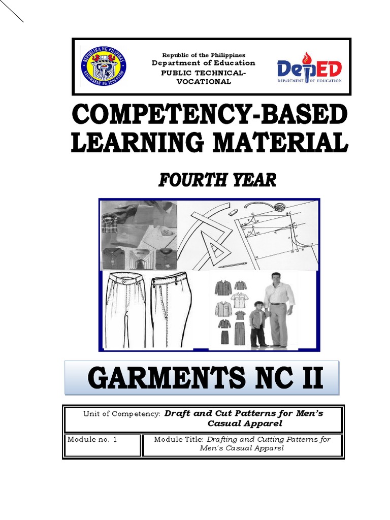 Y4 Module 1 Draft and Cut Pattern For Mens Casual Apparel | PDF ...