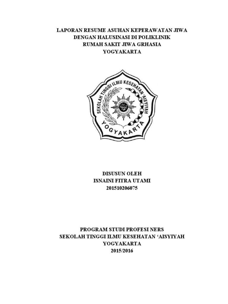 Laporan Resume Asuhan Keperawatan Jiwa Poli | PDF | Karier & Perkembangan | Pengembangan Diri