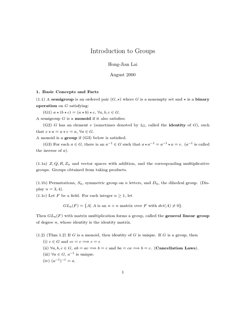 Hungerford Solution 1group | PDF | Group (Mathematics) | Functions And Mappings