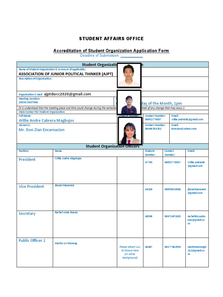 Student Affairs Office: Accreditation of Student Organization ...