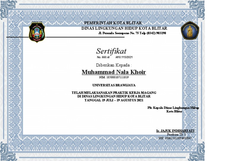 Sertifikat Nala | PDF