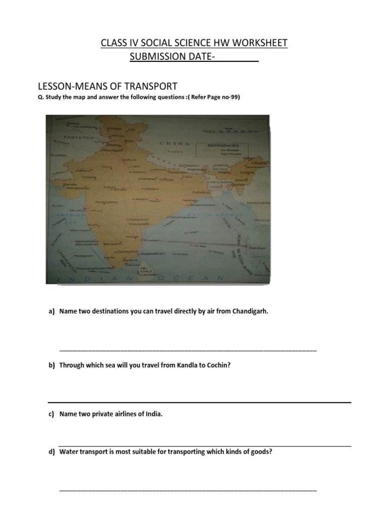 Class 4 Means of Transport Worksheet | PDF | Business