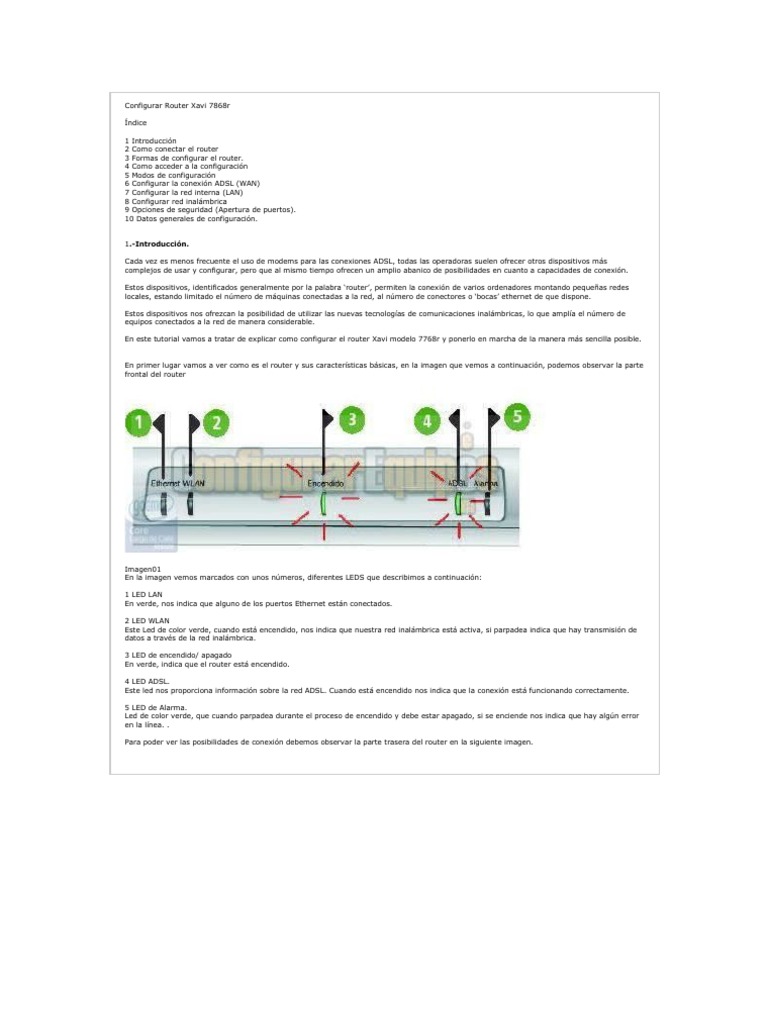 Configurar Router Xavi 7868r | PDF | Informática