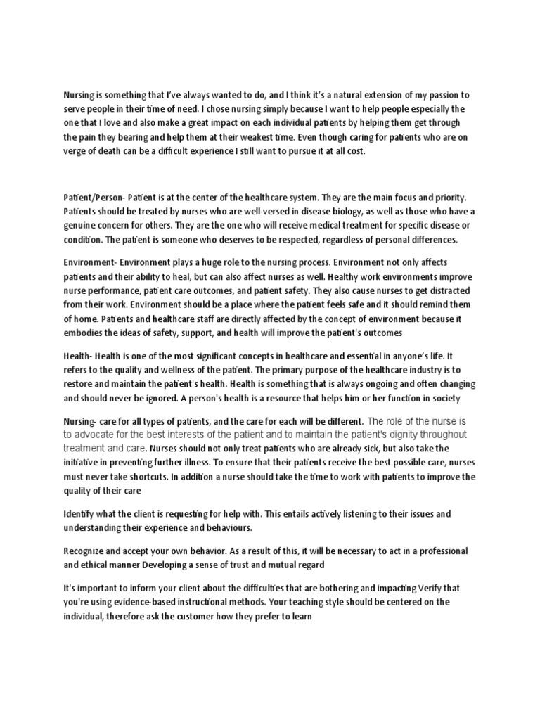 The Role of The Nurse Is To Advocate For The Best Interests of The ...