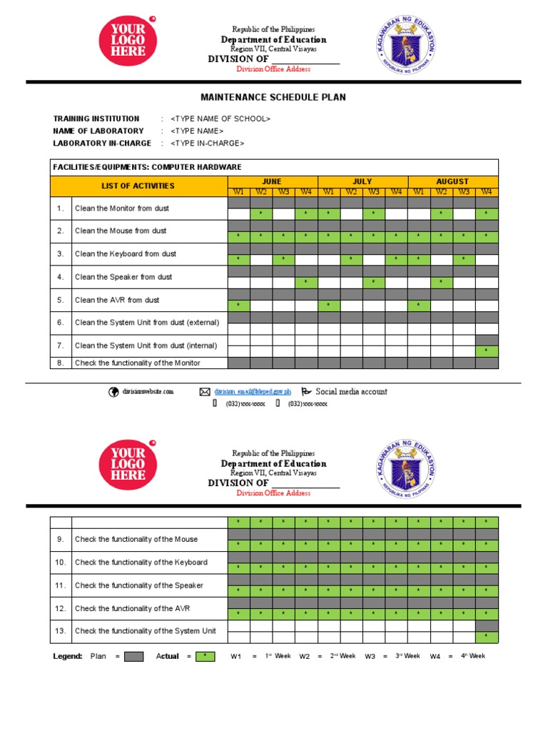 Computer Lab Maintenance Plan | PDF | Computing | Computer Hardware
