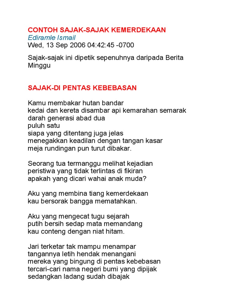 Contoh Sajak | PDF