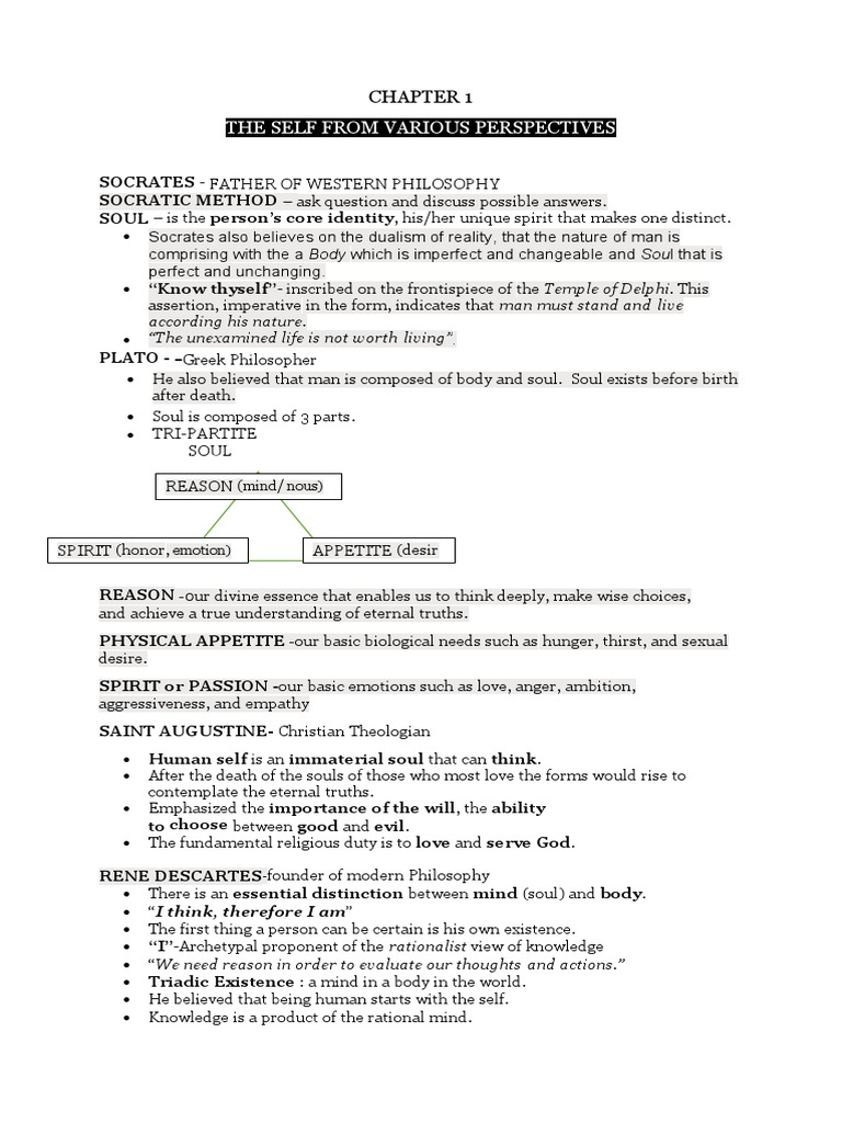 Understanding The Self | PDF | Soul | Mind