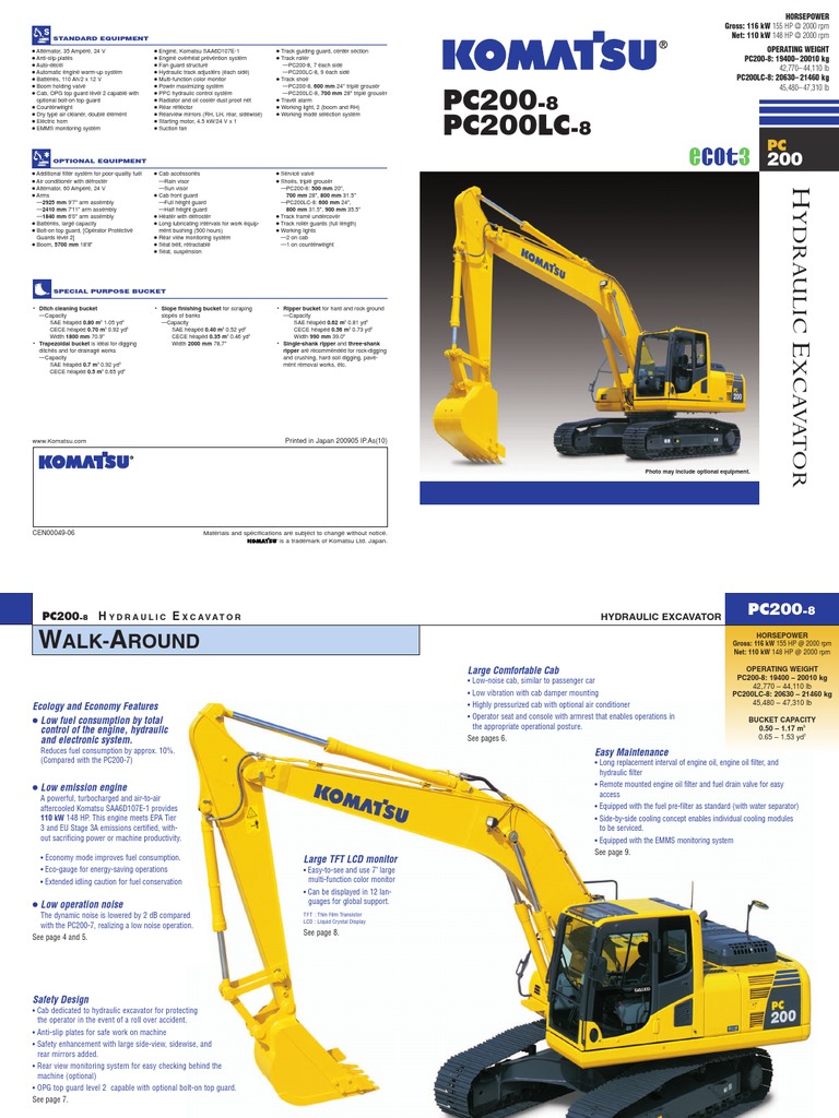 PC200 200LC-8 | PDF | Engines | Computer Monitor