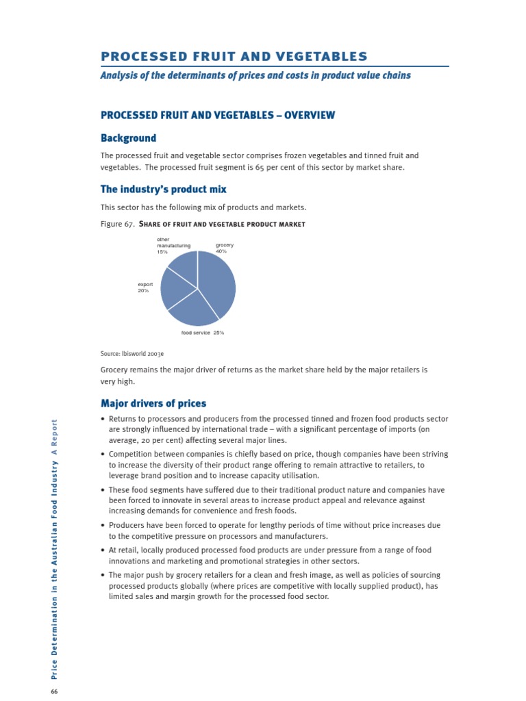 Processed Fruit and Vegetables - Overview Background | PDF | Retail | Juice