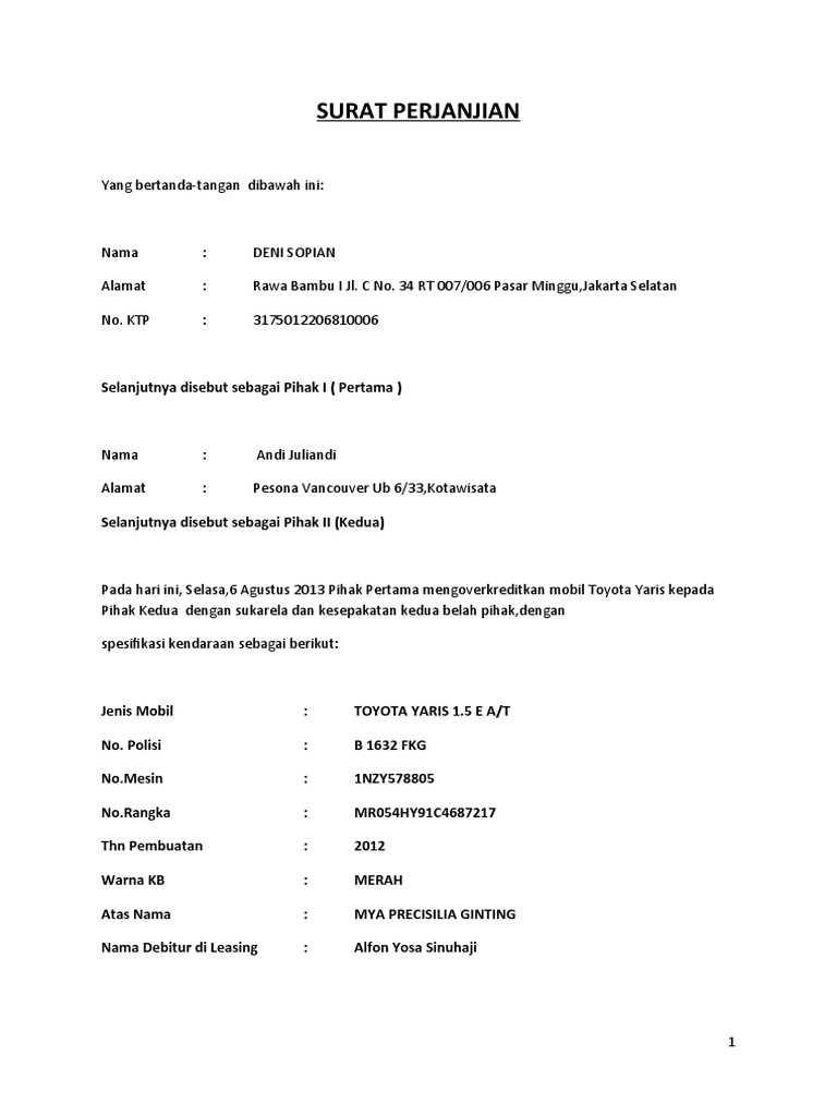 Contoh Perjanjian | PDF