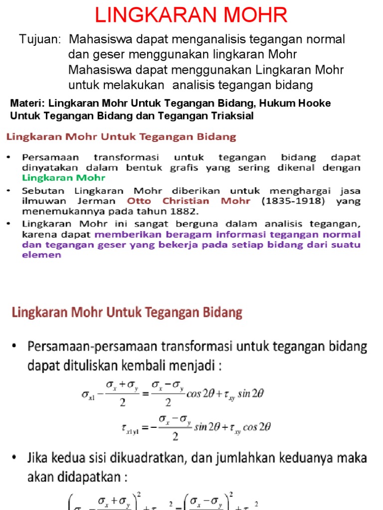 4 Lingkaran Mohr Untuk Tegangan | PDF