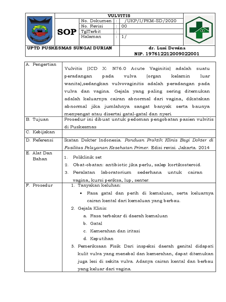 Sop Vulvitis | PDF