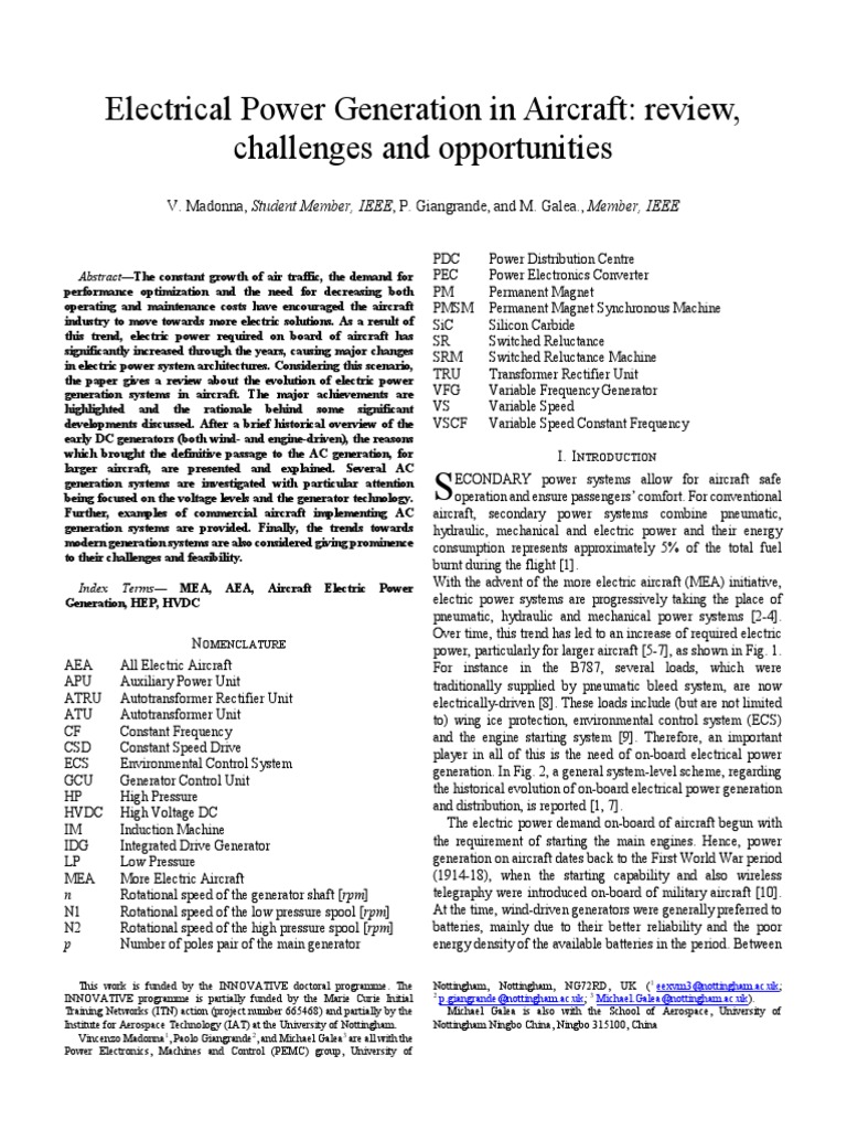 Aircraft Electrical Systems | PDF | Electric Generator | Alternating ...