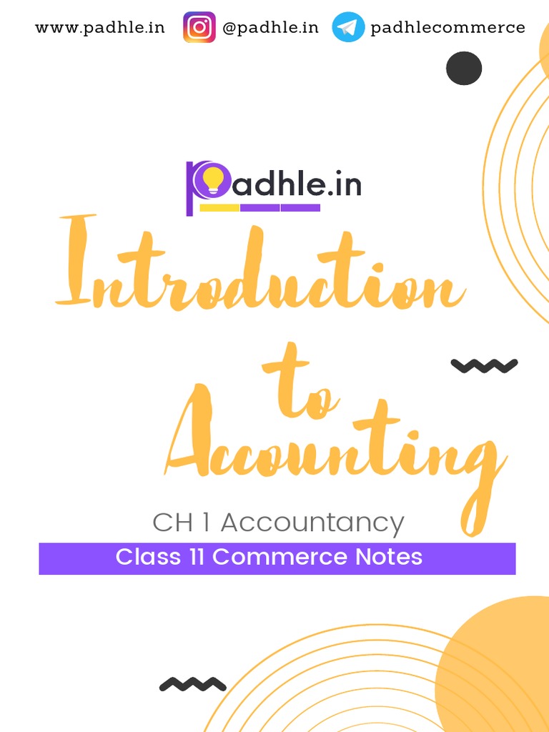 Padhle 11th - Introduction To Accounting - Class 11 Accountancy | PDF ...
