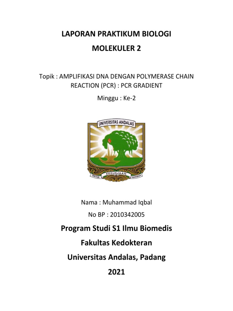 Laprak Bomol Minggu Ke 2-PCR Gradient-Dikonversi | PDF