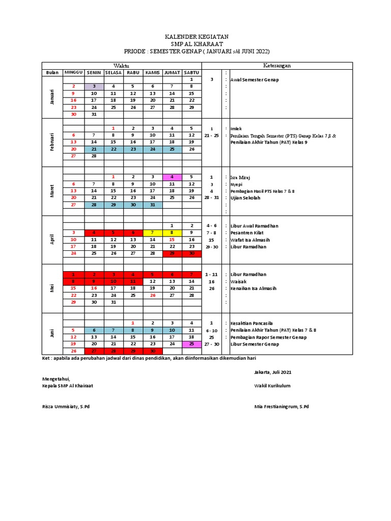 Kalender Kegiatan | PDF