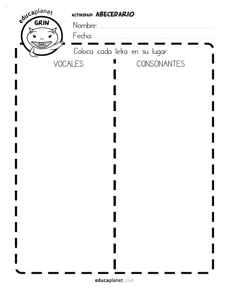 Abecedario Clasifica Vocales Consonantes | PDF