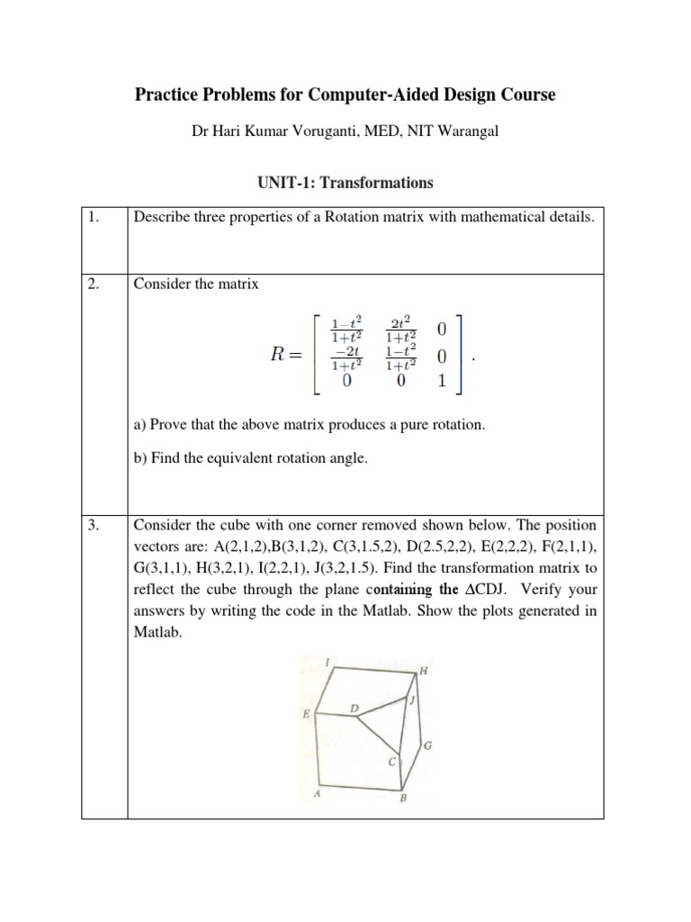Transformations Practice Problems For Cad Pdf Cartesian