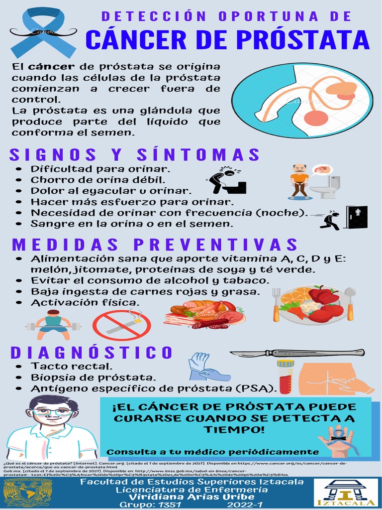 Detección oportuna del cáncer de próstata: signos, síntomas, diagnóstico y prevención | PDF