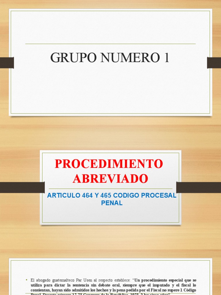 Exposicion Procedimiento Abrevaido | PDF | Sentencia (ley) | Derecho penal
