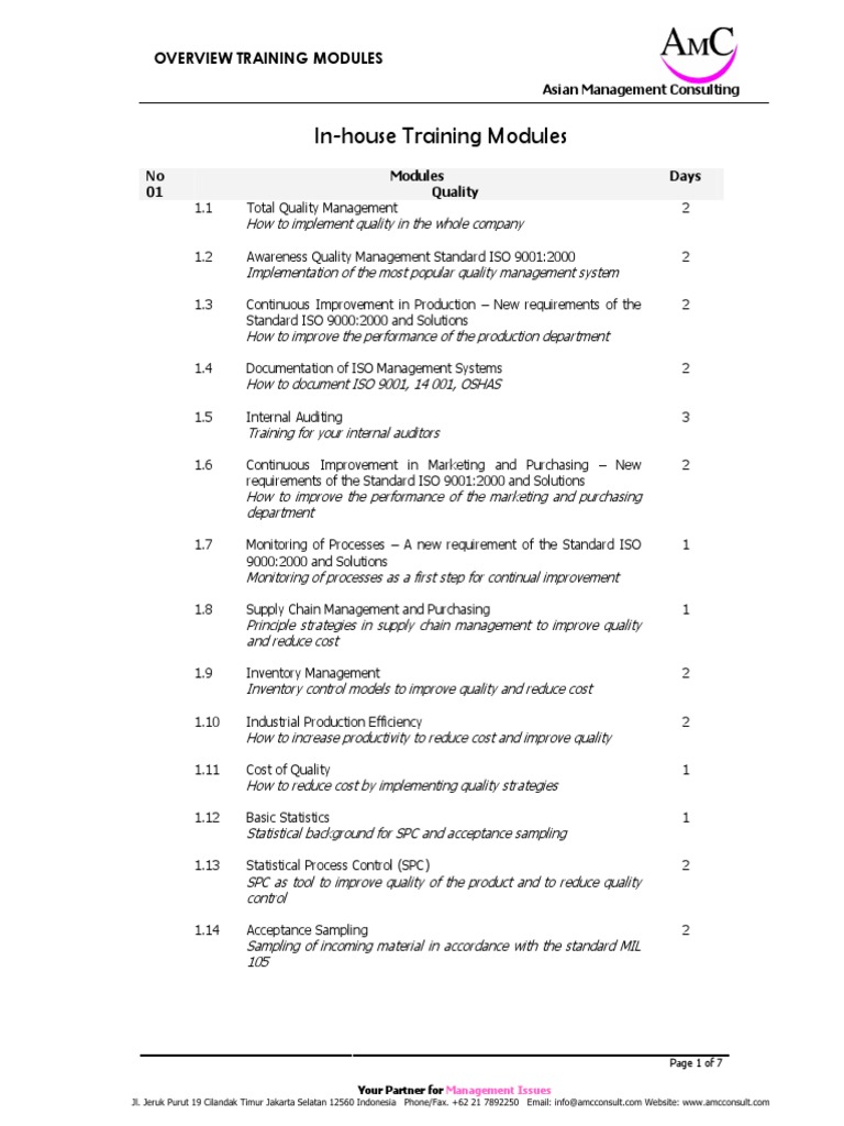 AMC Training Module | Download Free PDF | Marketing | Occupational ...