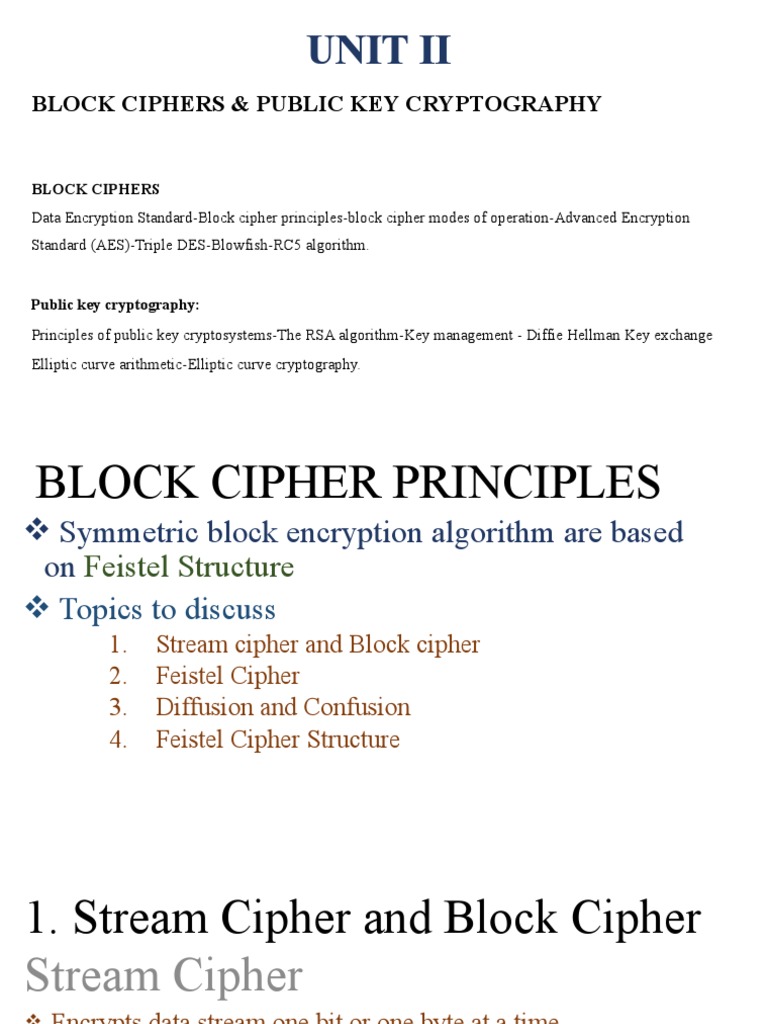 Unit Ii | PDF | Cryptography | Cipher
