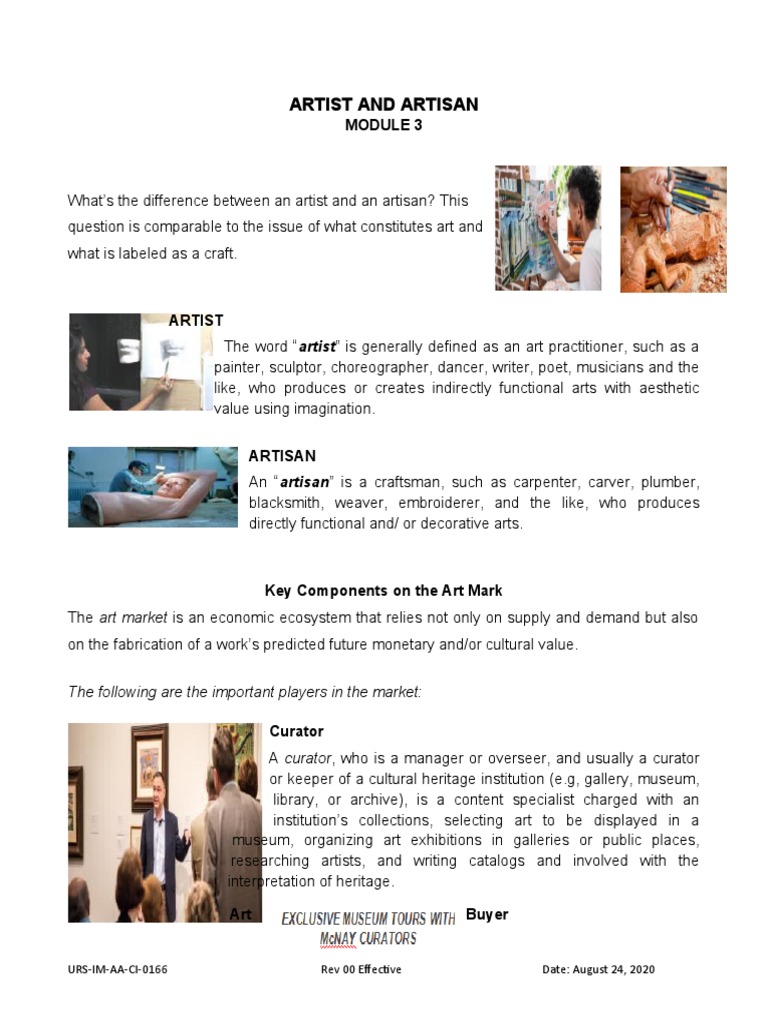 Art vs Craft: Key Differences | PDF | Curator | Creativity