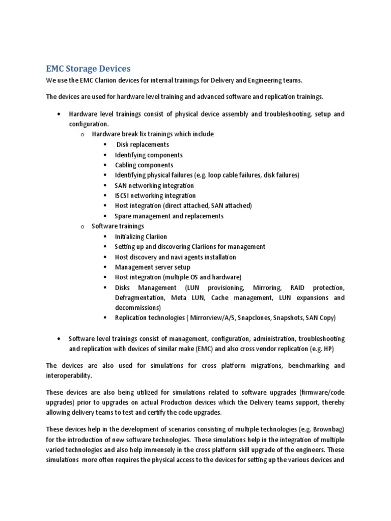 EMC Storage Devices | PDF | Simulation | Computer Network